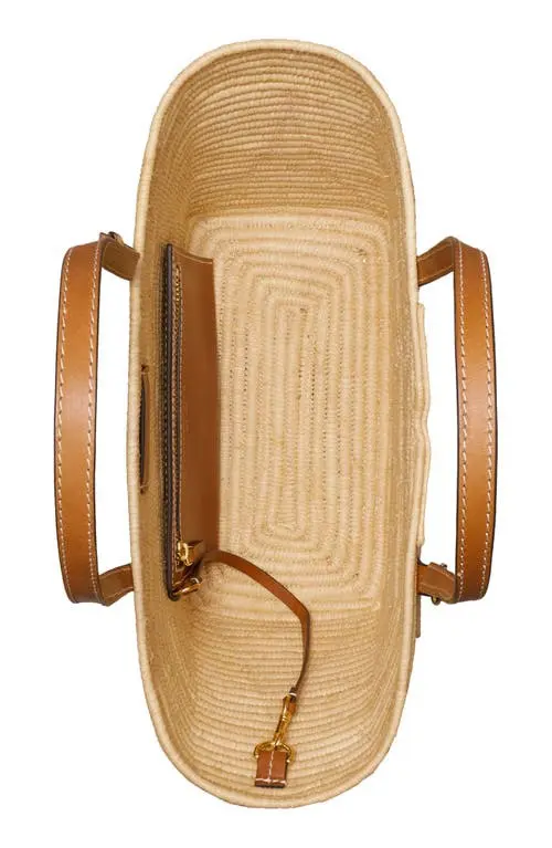 Tory Burch Ella Small Structured Straw Tote