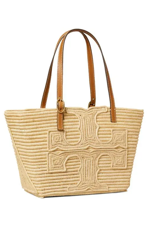 Tory Burch Ella Small Structured Straw Tote