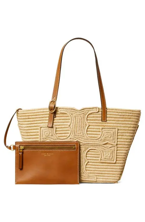 Tory Burch Ella Small Structured Straw Tote