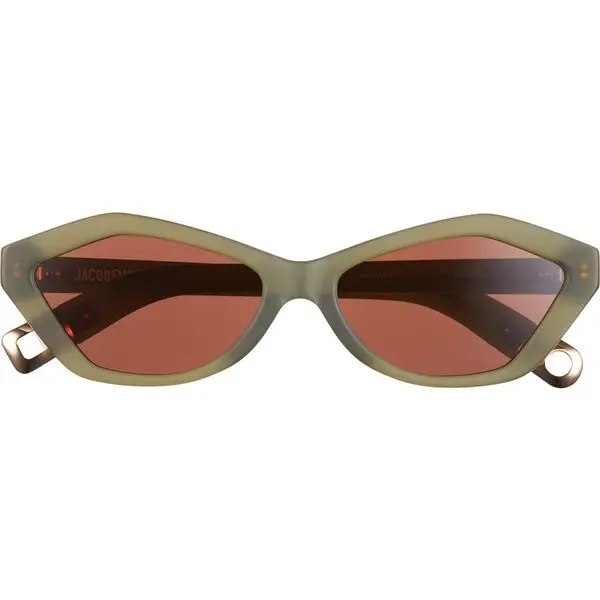Jacquemus Les Lunettes Bambino Cat Eye Sunglasses - Sanded Green/gold/brown
