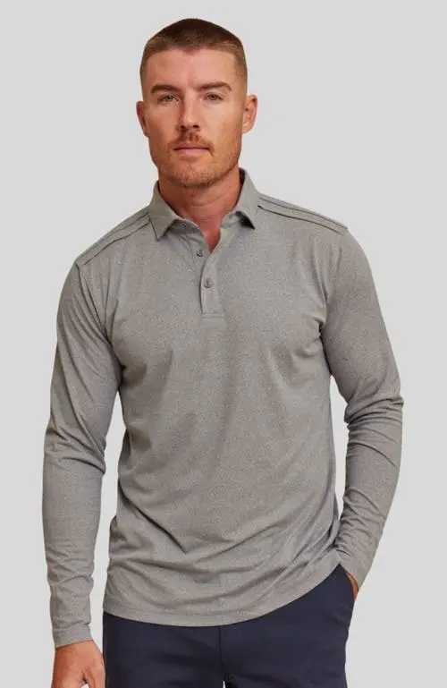 RYE 51 The Voyager Long Sleeve Polo - Light Grey Heather