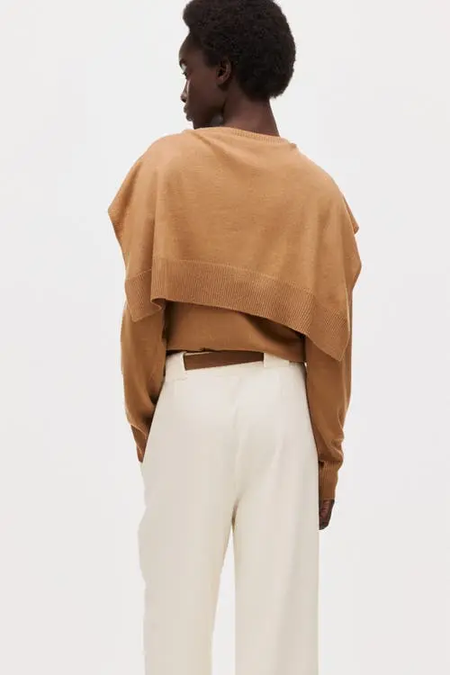 H&m Belted Ponte Pants - Cream