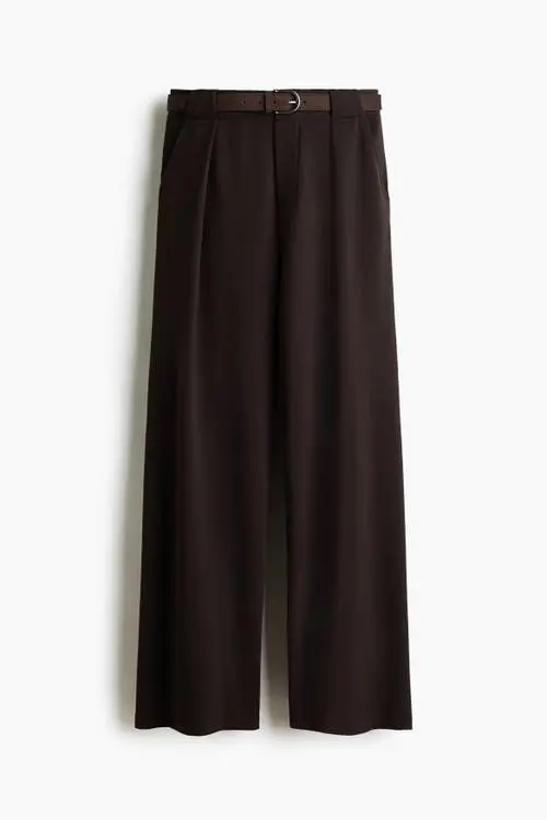 H&m Belted Ponte Di Roma Trousers