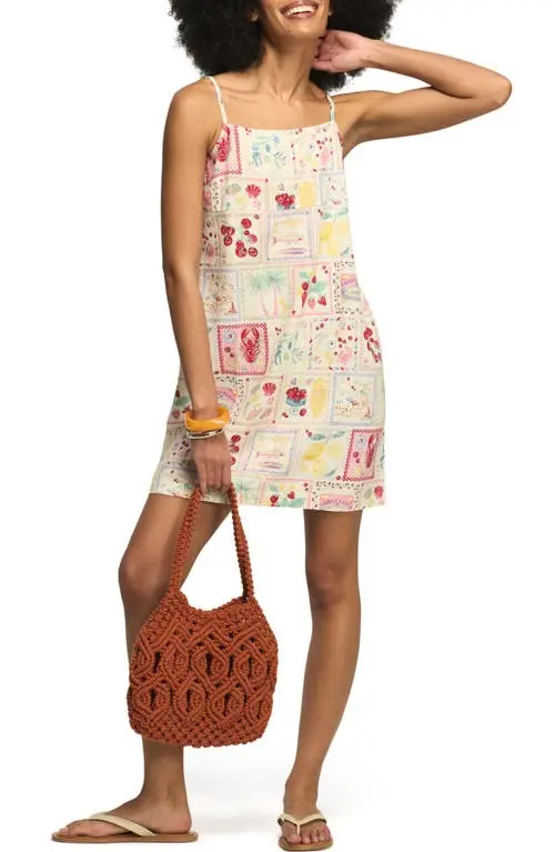 Lucky Brand Patchwork Linen Blend Mini Dress