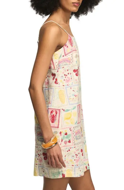 Lucky Brand Patchwork Linen Blend Mini Dress