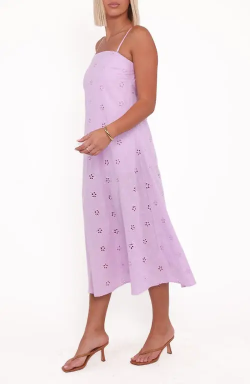 PETAL & PUP Narcissa Eyelet Sleeveless Midi Dress