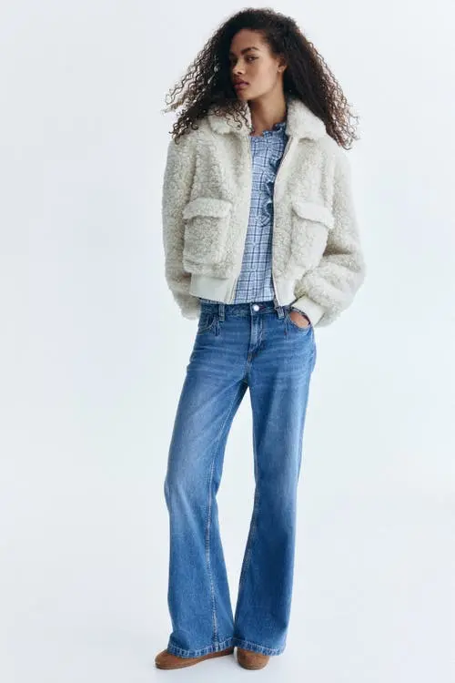 H&M Wide Leg Regular Fit Jeans - Denim Blue