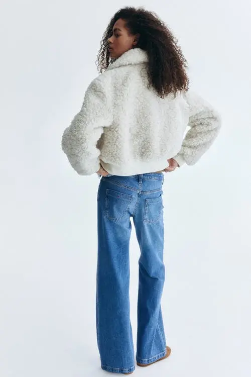 H&M Wide Leg Regular Fit Jeans - Denim Blue