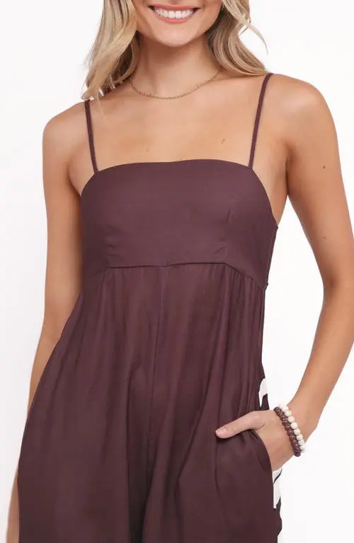PETAL & PUP Sleeveless Square Neck Wide Leg Jumpsuit With Floral Print