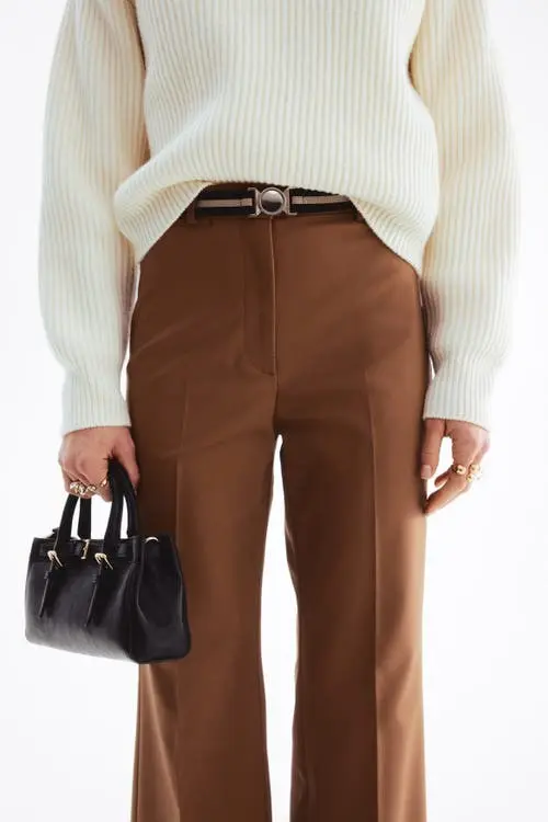 H&m Belted Bootcut Trousers