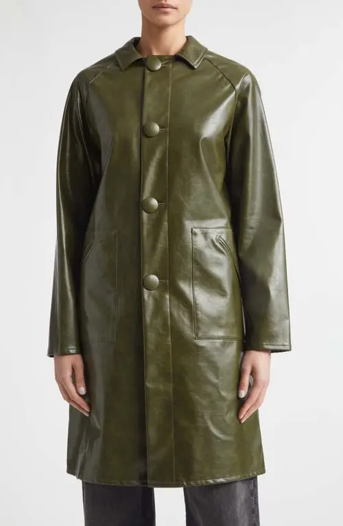 MAISON MARGIELA Faux Leather Coat - Forest Green