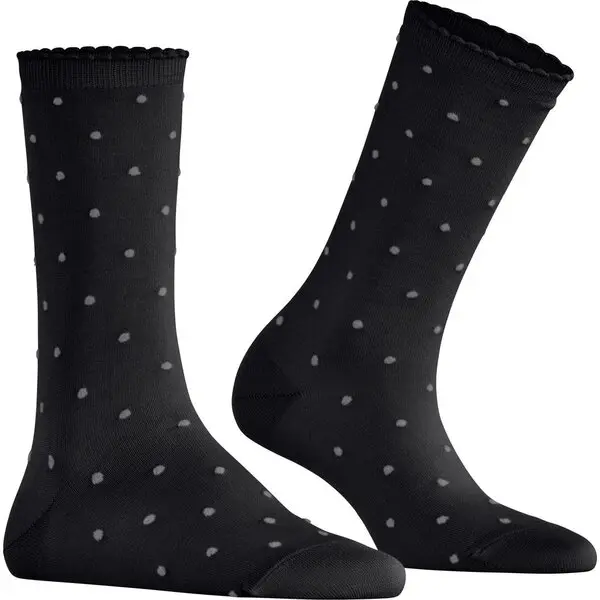 Falke Spike Polka Dot Crew Socks - Black