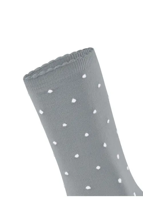 Falke Spike Polka Dot Crew Socks - Silver