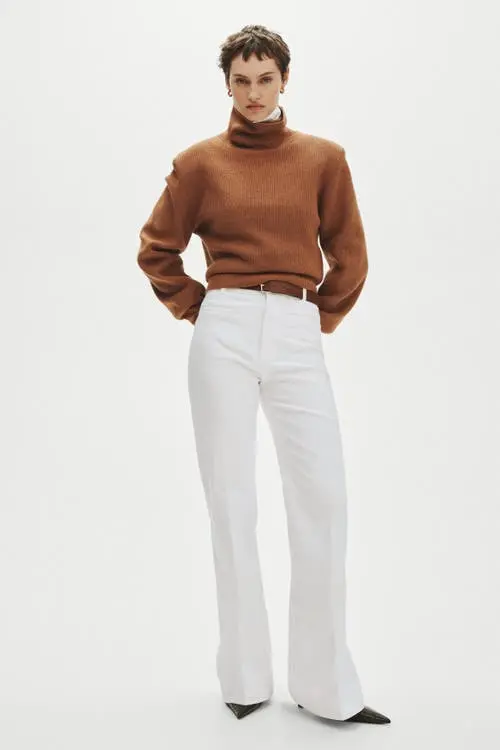 H&m Flared Twill Trousers