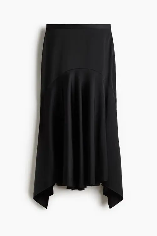 H&m Satin Twill Midi Skirt