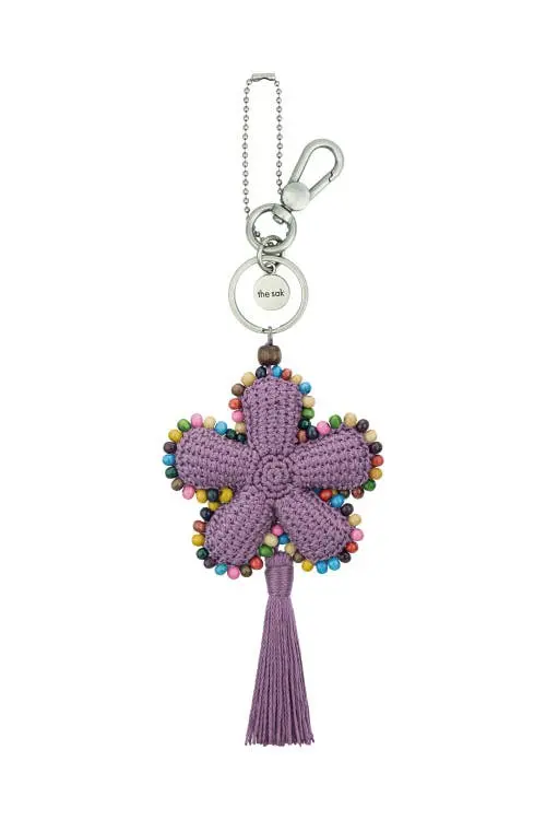 THE SAK Hand-crochet Flower Dangle With Rainbow Beads - Heather