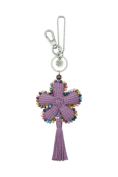 THE SAK Hand-crochet Flower Dangle With Rainbow Beads - Heather