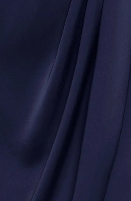 Betsy & Adam One-shoulder Satin Cocktail Dress - Navy