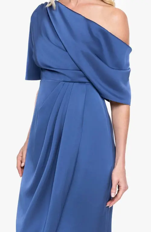 Betsy & Adam One-shoulder Satin Cocktail Dress