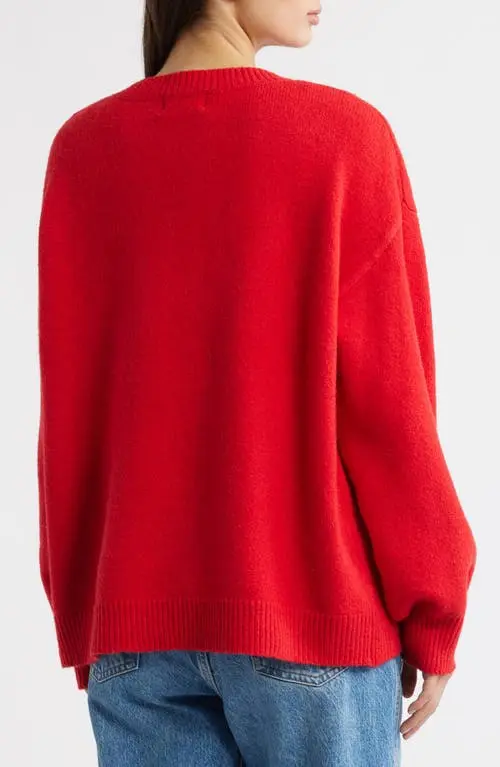 Princess Polly Ryanna Crewneck Sweater With Drop Shoulders And Ribbed Trim