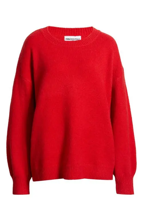 Princess Polly Ryanna Crewneck Sweater With Drop Shoulders And Ribbed Trim