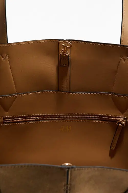 H&m Shopper Bag With Carabiner Clasp - Beige