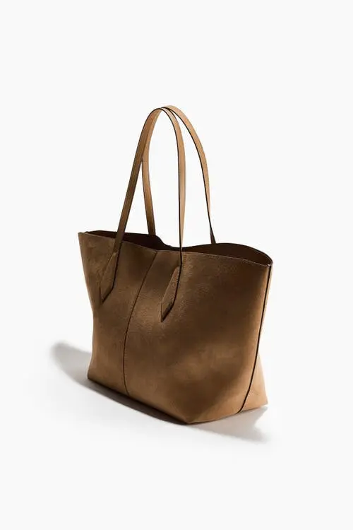 H&m Shopper Bag With Carabiner Clasp - Beige