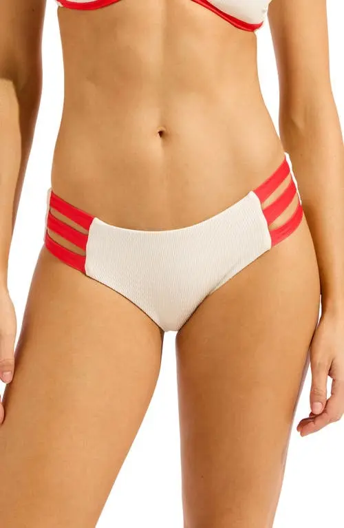 Seafolly Multi-strap Hipster Bikini Bottoms - Ecru