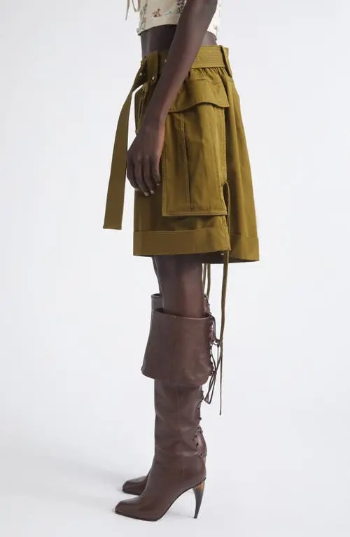 Alexander McQueen Oversized Belted Cargo Shorts - Olive