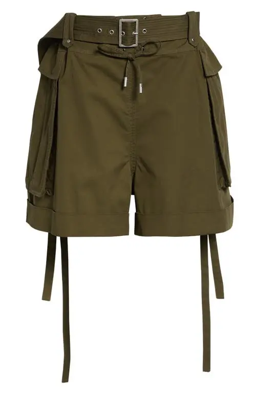 Alexander McQueen Oversized Belted Cargo Shorts - Olive