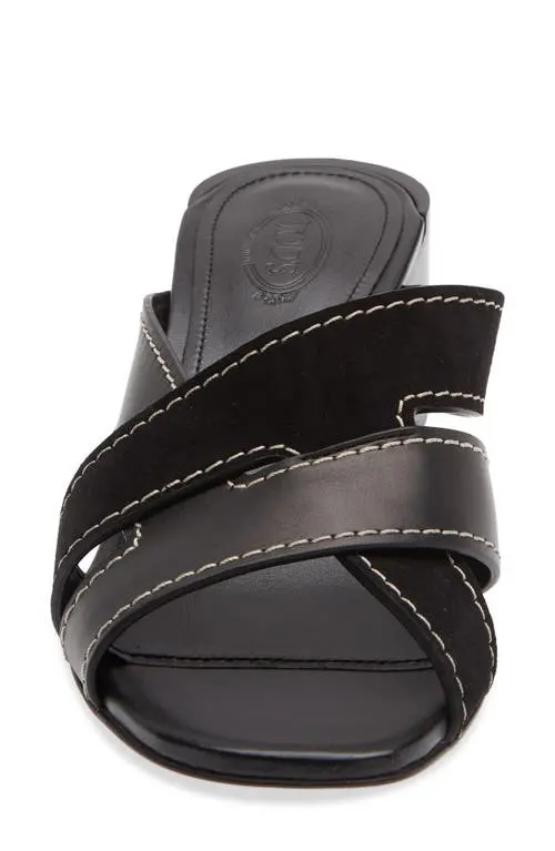 TOD'S Block Heel Slide Sandals