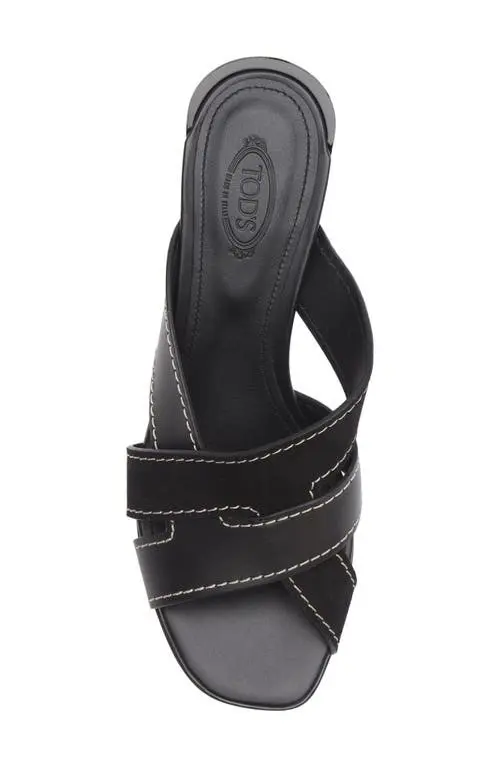 TOD'S Block Heel Slide Sandals