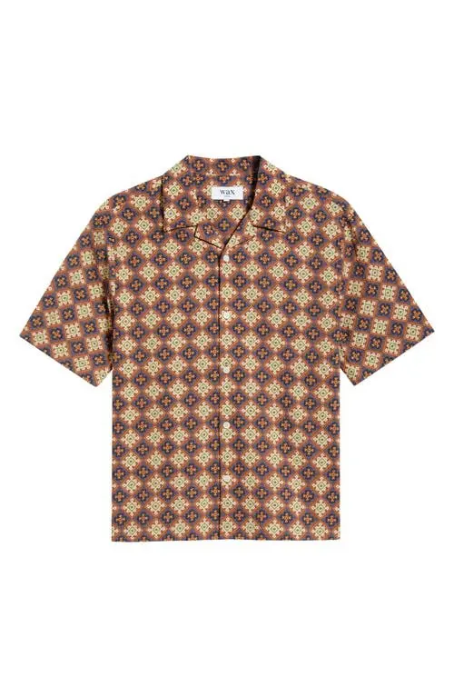 WAX LONDON Didcot Cotton Seersucker Camp Shirt