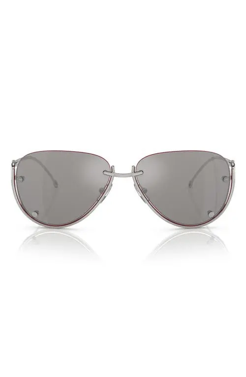 DIESEL® Aviator Sunglasses - Shiny Silver/mirror Grey