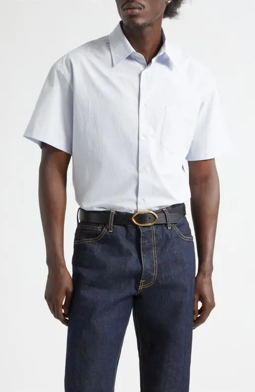 NOAH Oversize Short Sleeve Cotton Poplin Button-up Shirt