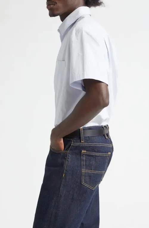 NOAH Oversize Short Sleeve Cotton Poplin Button-up Shirt
