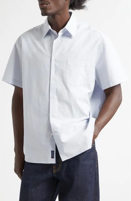 NOAH Oversize Short Sleeve Cotton Poplin Button-up Shirt
