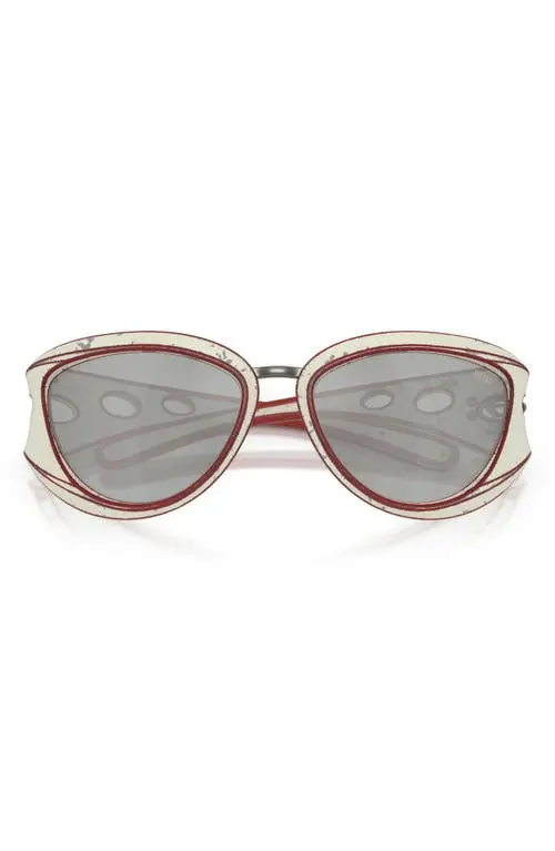 DIESEL® Cat Eye Sunglasses - White Brushed Red/silver