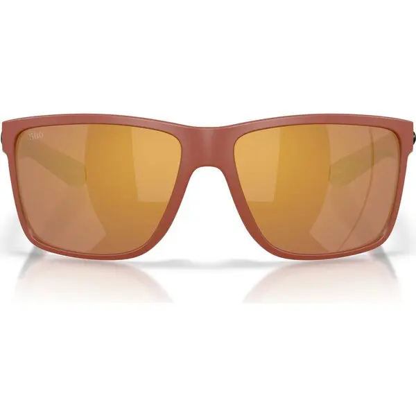 COSTA DEL MAR Broadbill Ii Xl Polarized Rectangular Sunglasses - Matte Terra Cotta/gold