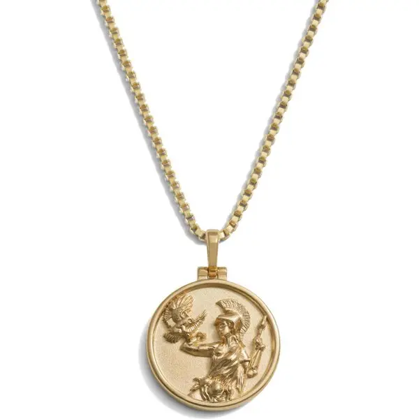 AWE INSPIRED Goddess Pendant Necklace - Athena/gold