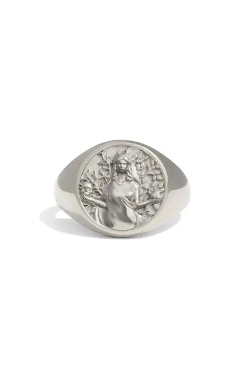 AWE INSPIRED Goddess Signet Ring - Persephone/sterling Silver