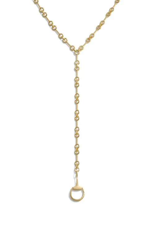 AWE INSPIRED Horsebit Lariat Necklace - 14k Gold Vermeil