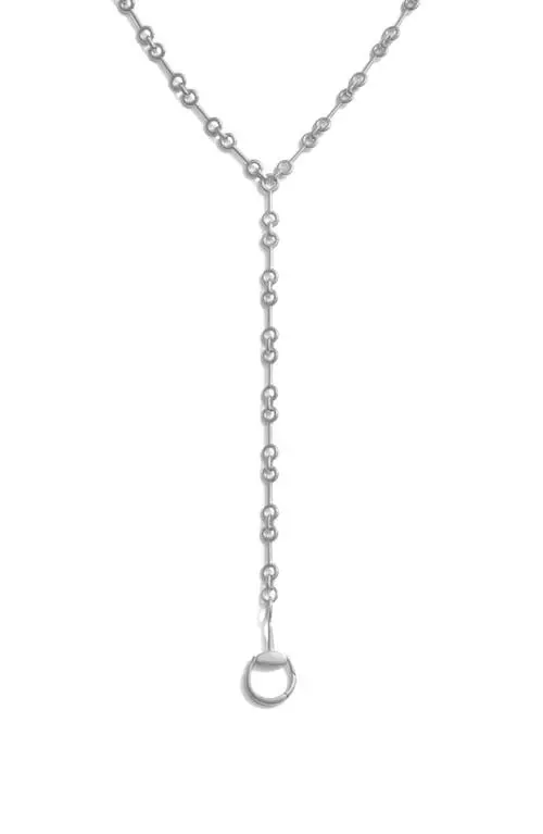 AWE INSPIRED Horsebit Lariat Necklace - 925 Sterling Silver