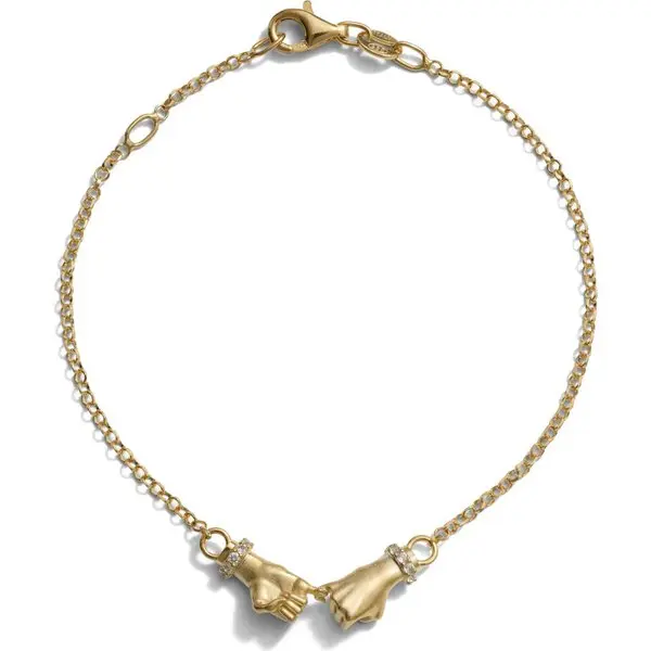 AWE INSPIRED Pinky Promise Bracelet With White Topaz - 14k Gold Vermeil