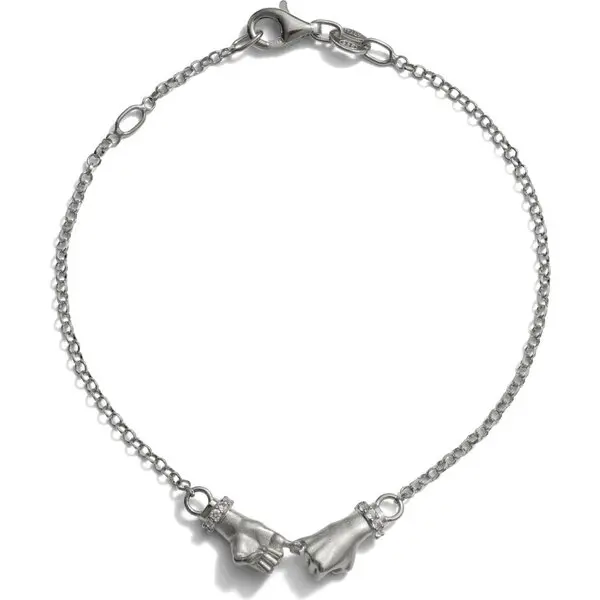 AWE INSPIRED Pinky Promise Bracelet With White Topaz - 925 Sterling Silver