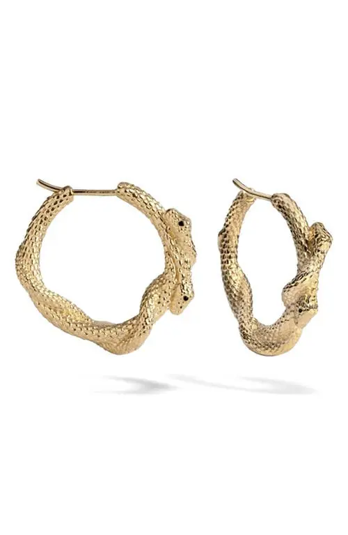 AWE INSPIRED Twisted Serpents Hoop Earrings - 14k Gold Vermeil