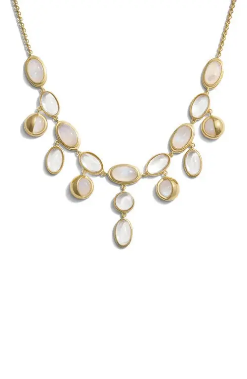 AWE INSPIRED Celestial Moonstone And Quartz Collar Necklace In Vermeil - 14k Gold Vermeil