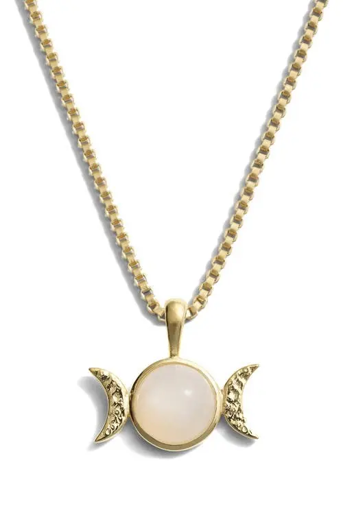 AWE INSPIRED Triple Moon Pendant Necklace - 14k Gold Vermeil