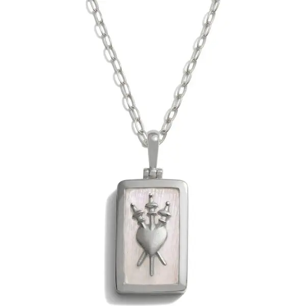 AWE INSPIRED Three Of Swords Moonstone Pendant Necklace - 925 Sterling Silver