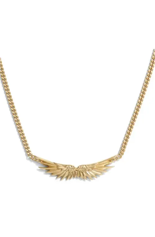 AWE INSPIRED Wings Cuban Chain Necklace - 14k Gold Vermeil